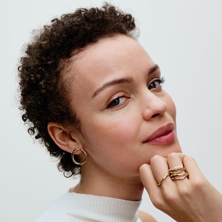 PANDORA Gold Plated metal blend Earring / 263265C00 | Time.ge